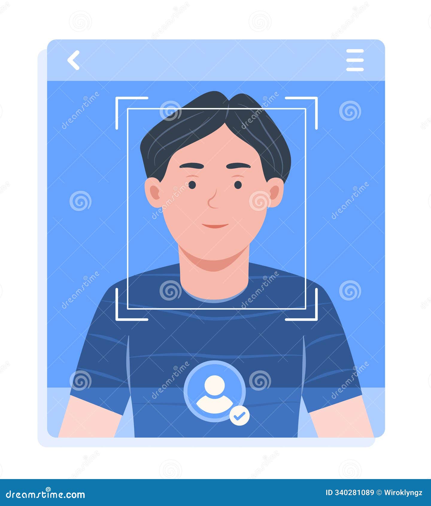 Man Face Scanning for Biometric Scanning Concept Illustration Stock ...