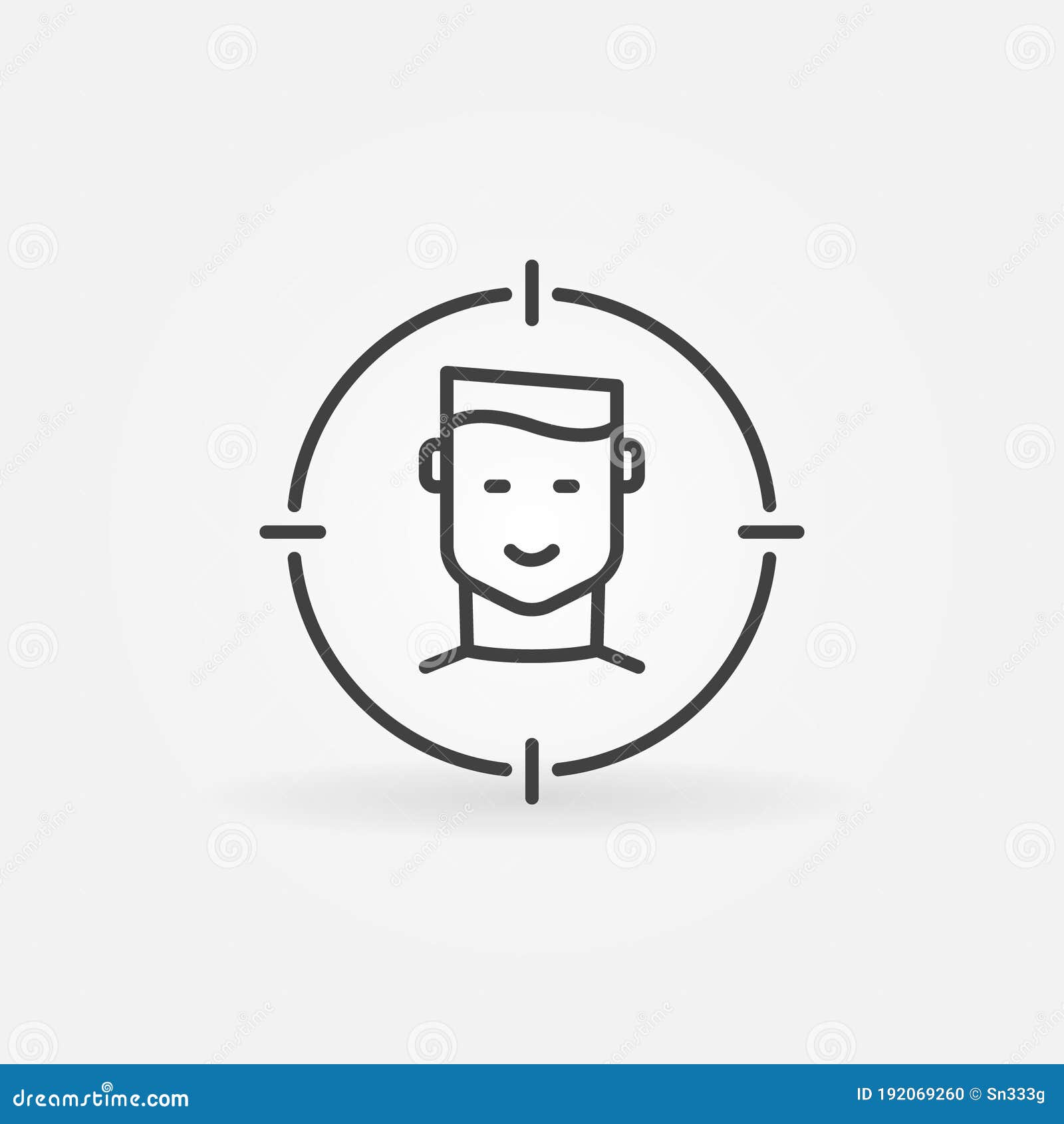 Man Face in Target Outline Vector Concept Icon Stock Vector ...