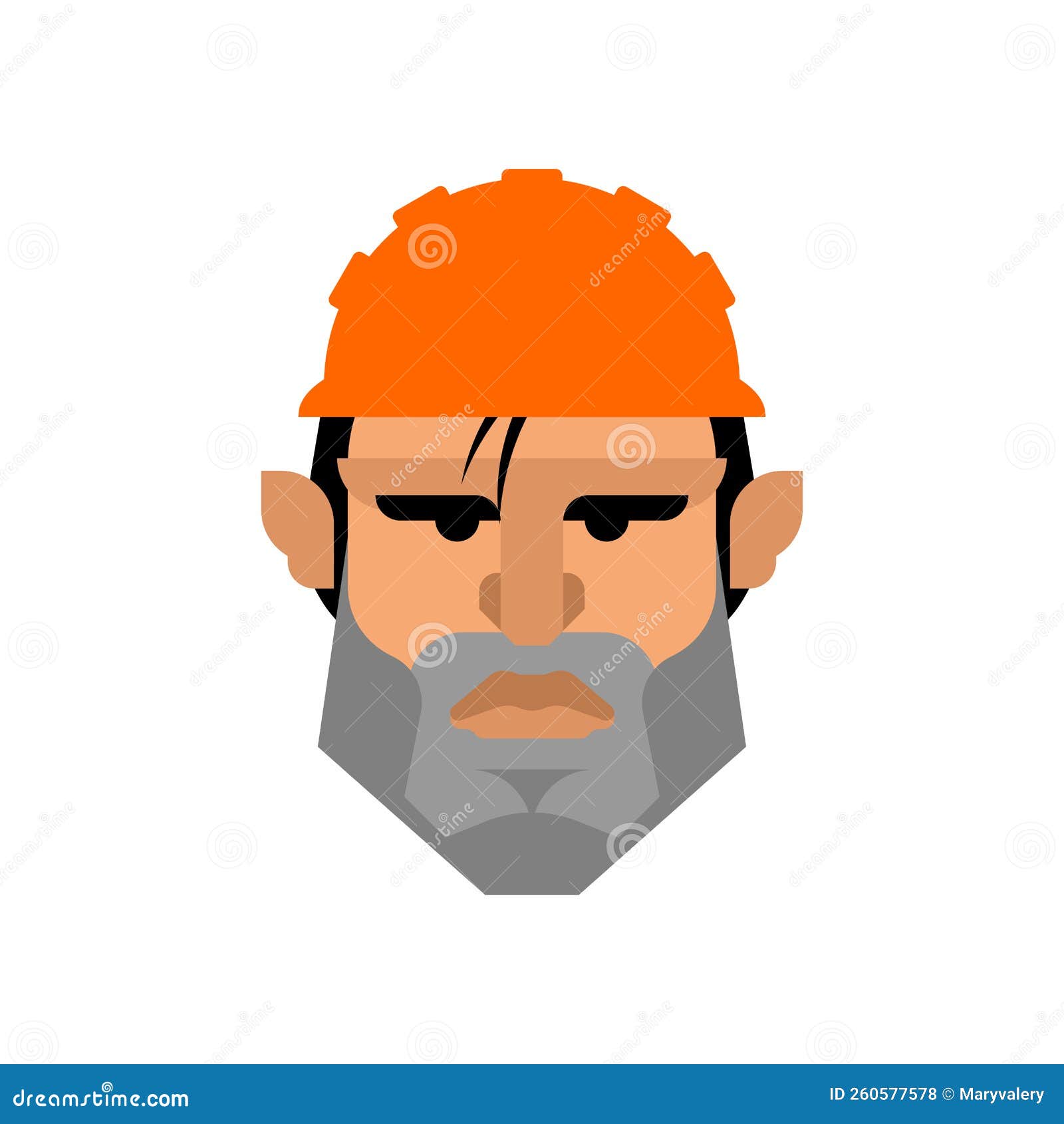 Man Face in Work Helmet. Worker Head Isolated Stock Vector ...