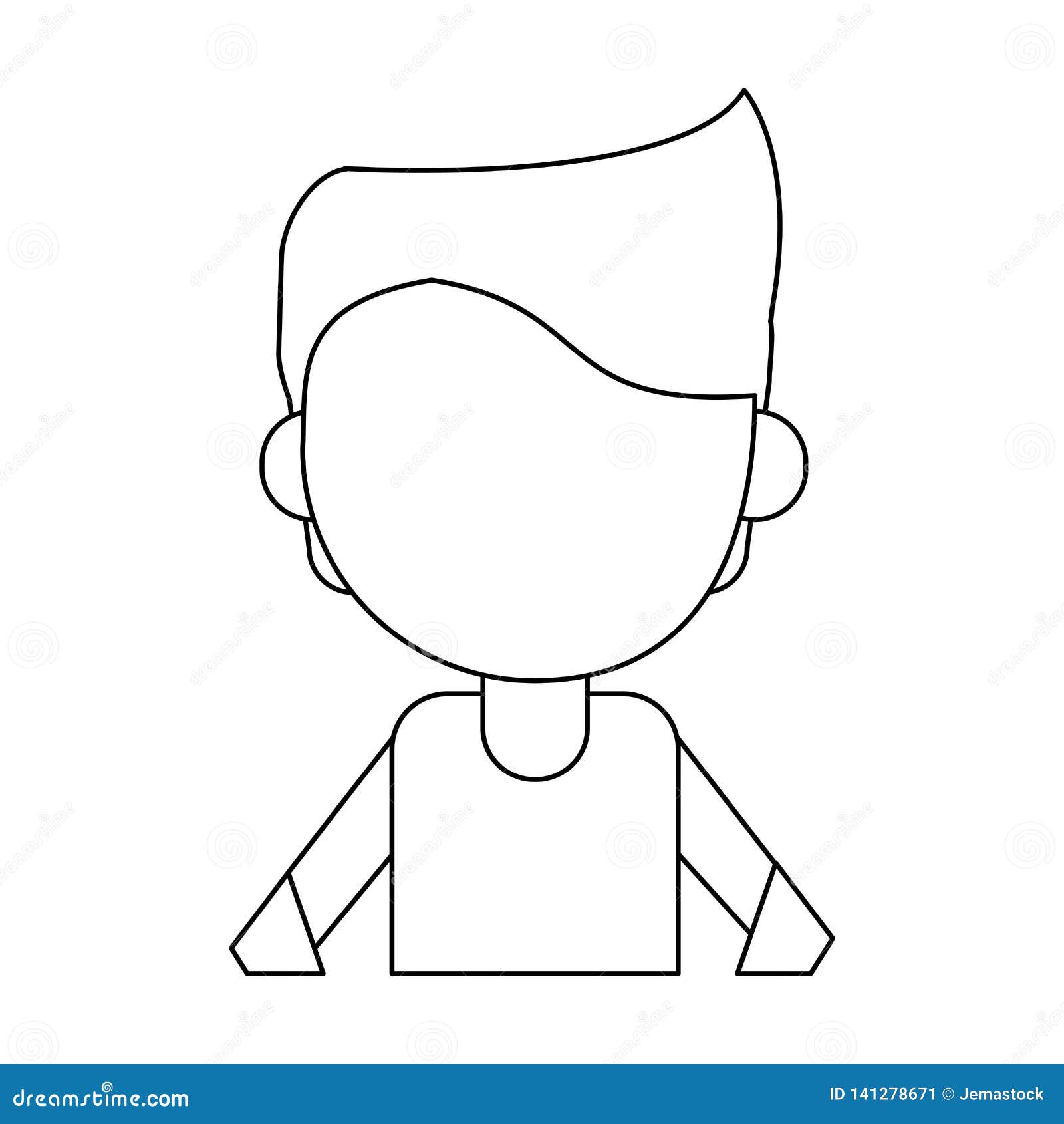 Man Faceless Avatar Isolated in Black and White Stock Vector ...