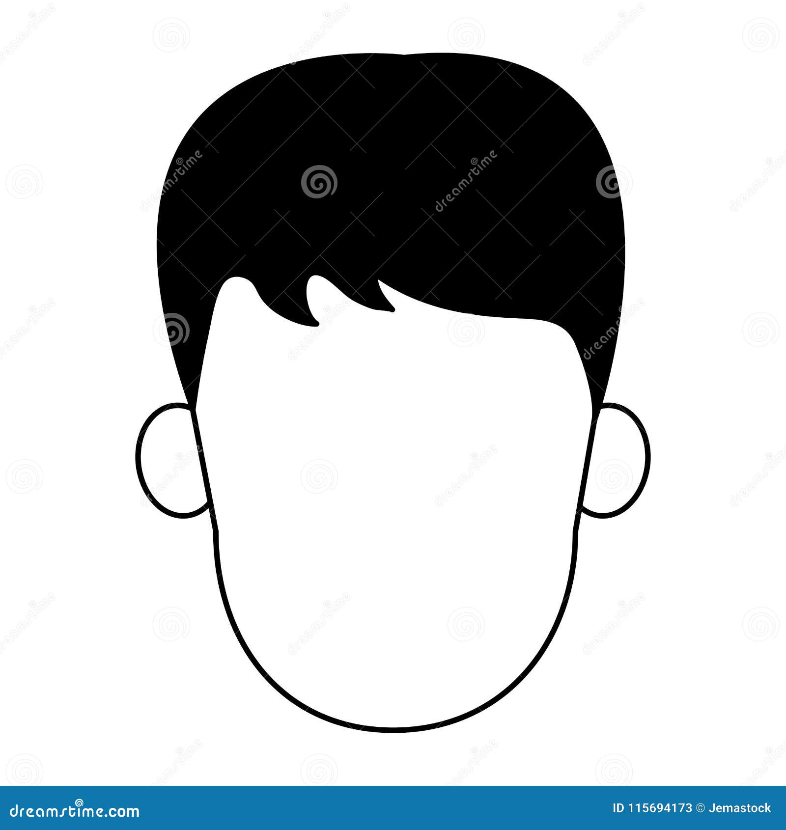 Man Faceless Cartoon on Black and White Stock Vector - Illustration of ...