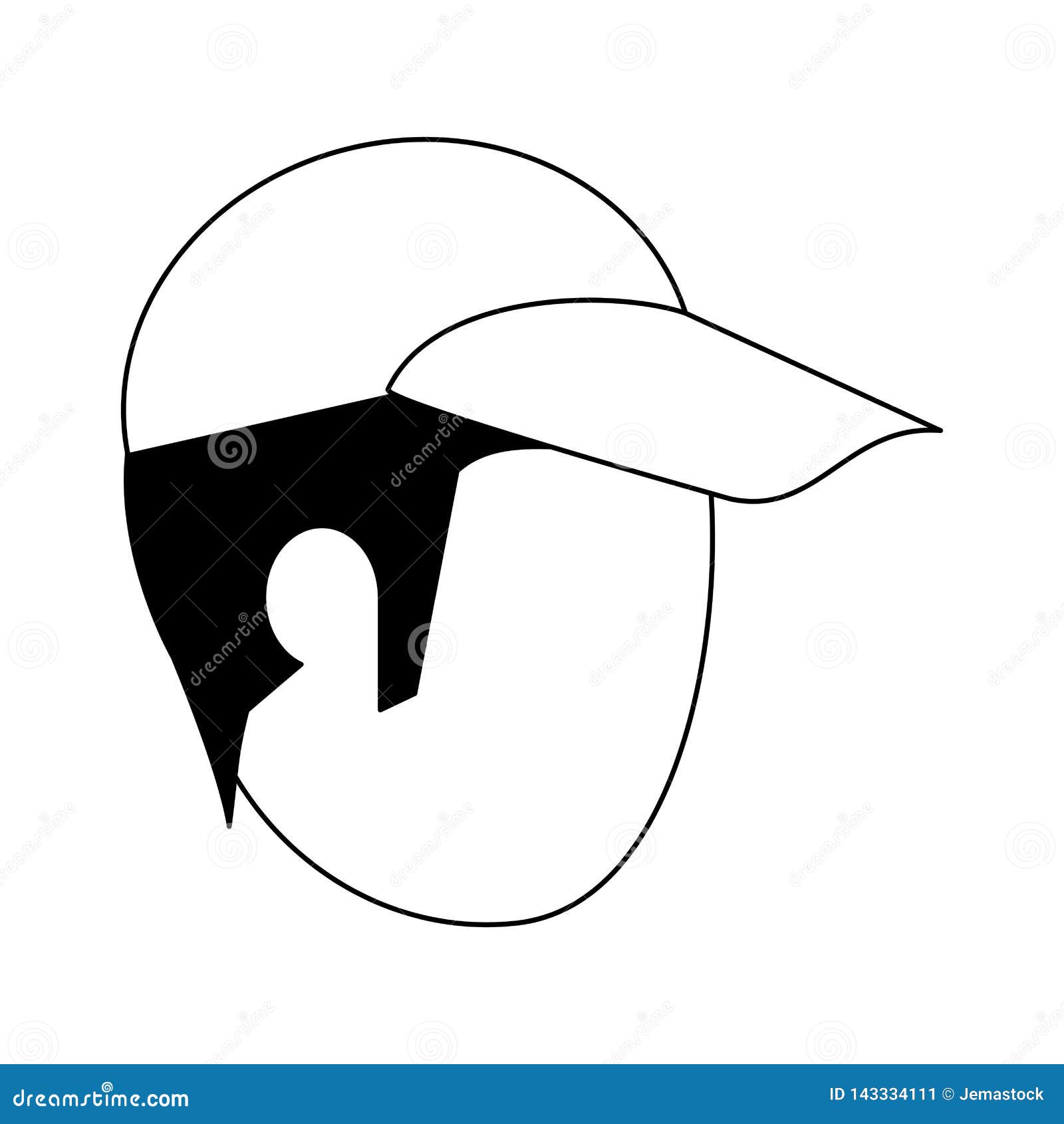 Man Faceless with Hat in Black and White Stock Vector - Illustration of ...