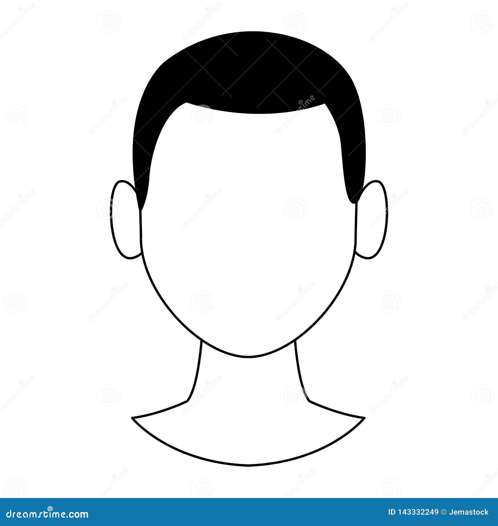 Man Faceless Head in Black and White Stock Vector - Illustration of ...