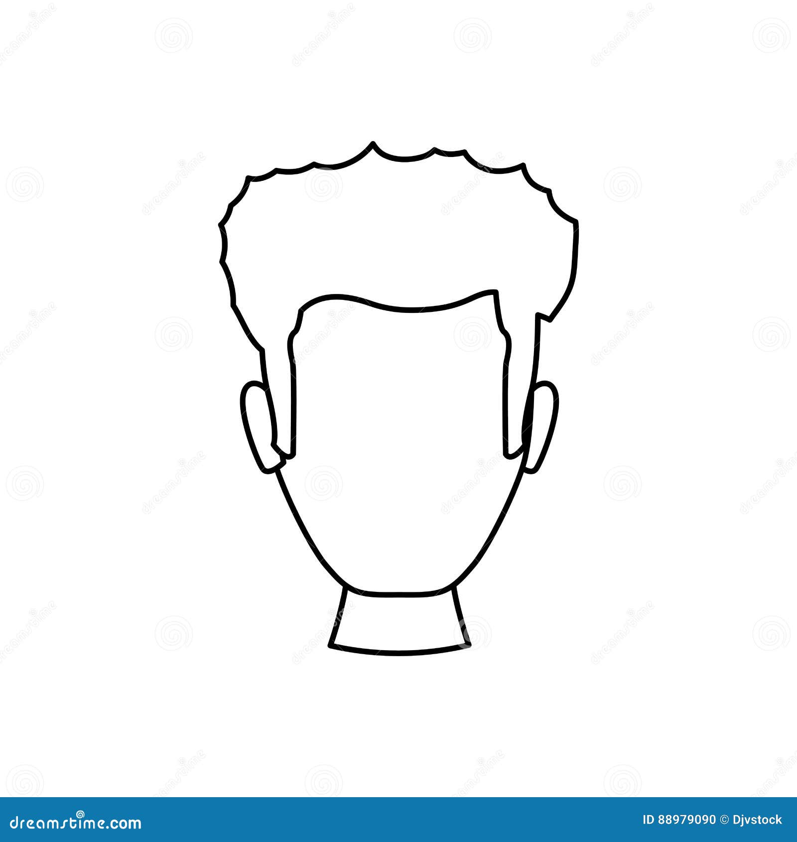 Man faceless head stock illustration. Illustration of skin - 88979090