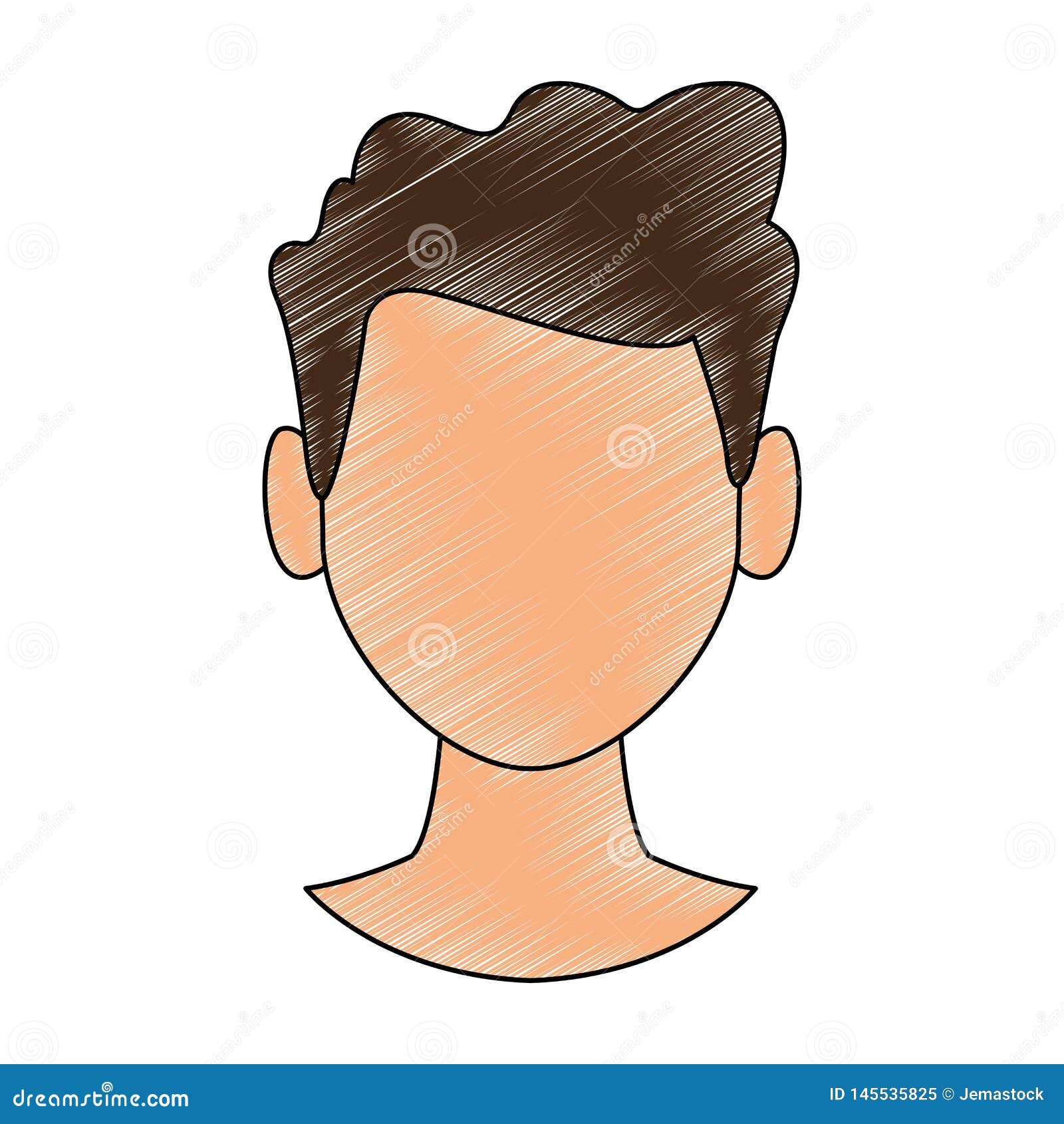 Man Faceless Head Scribble Stock Vector Illustration Of Caucasian