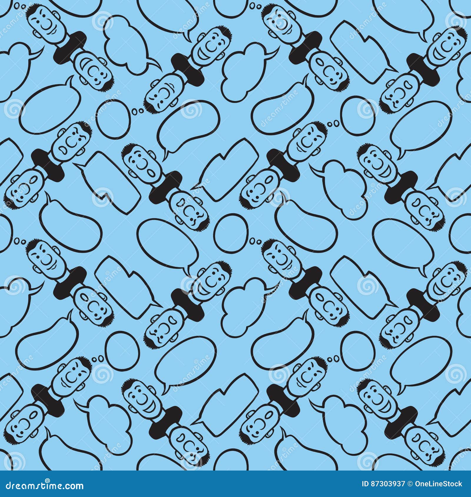 Man faces seamless pattern stock vector. Illustration of easyedit ...