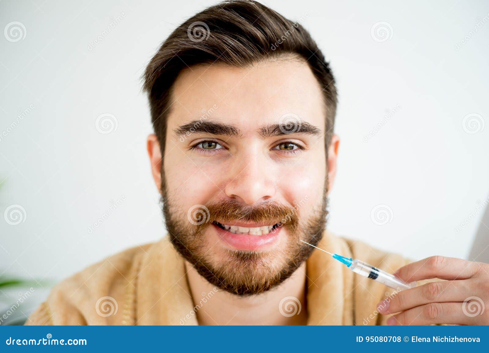 Man facial injection stock photo. Image of adult, pampering - 95080708