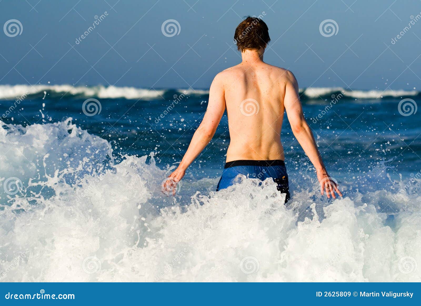 Man facing the ocean stock image. Image of unsure, facing - 2625809