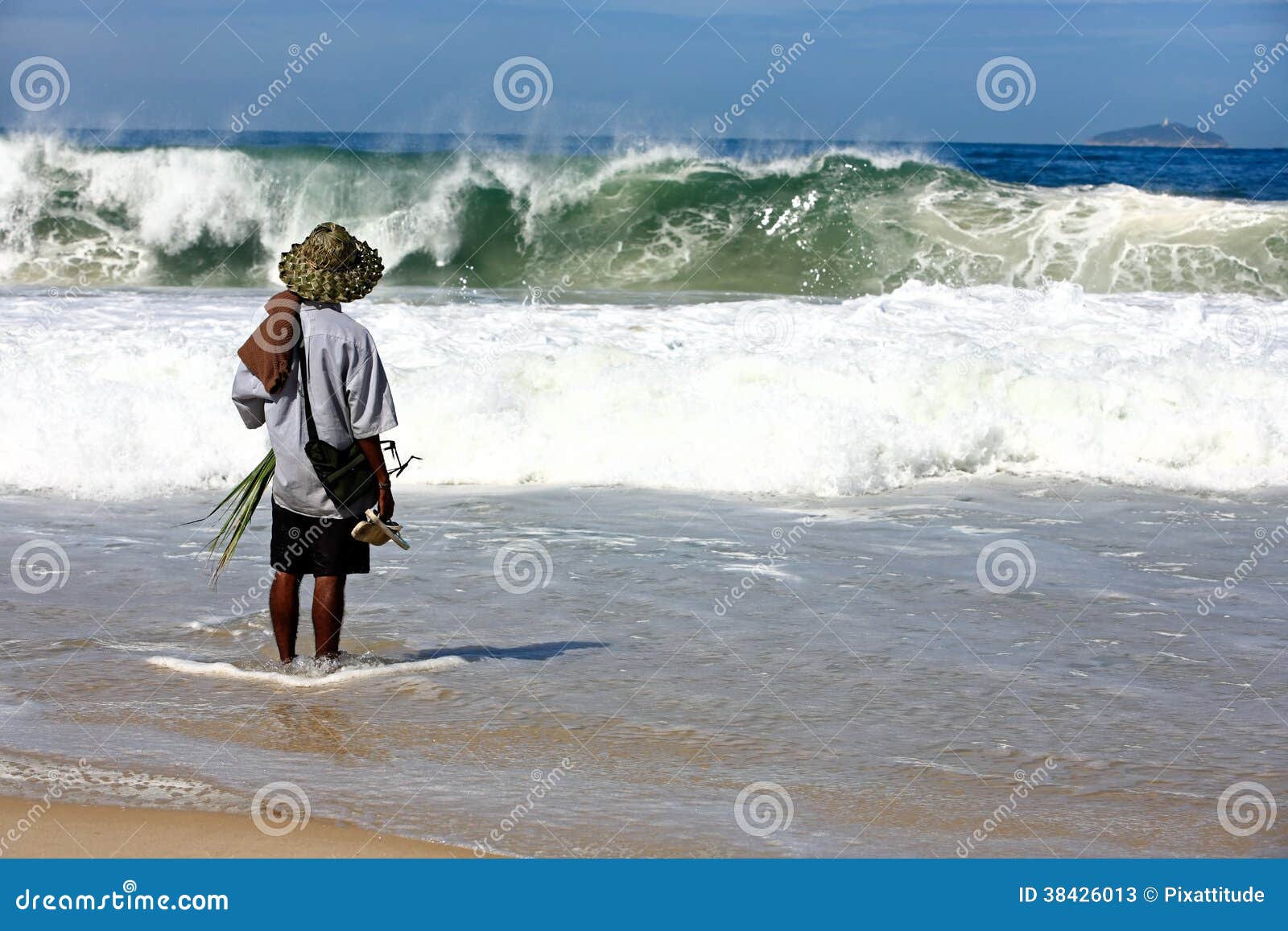 Man Facing the Sea Copacabana Beach Editorial Stock Photo - Image of ...