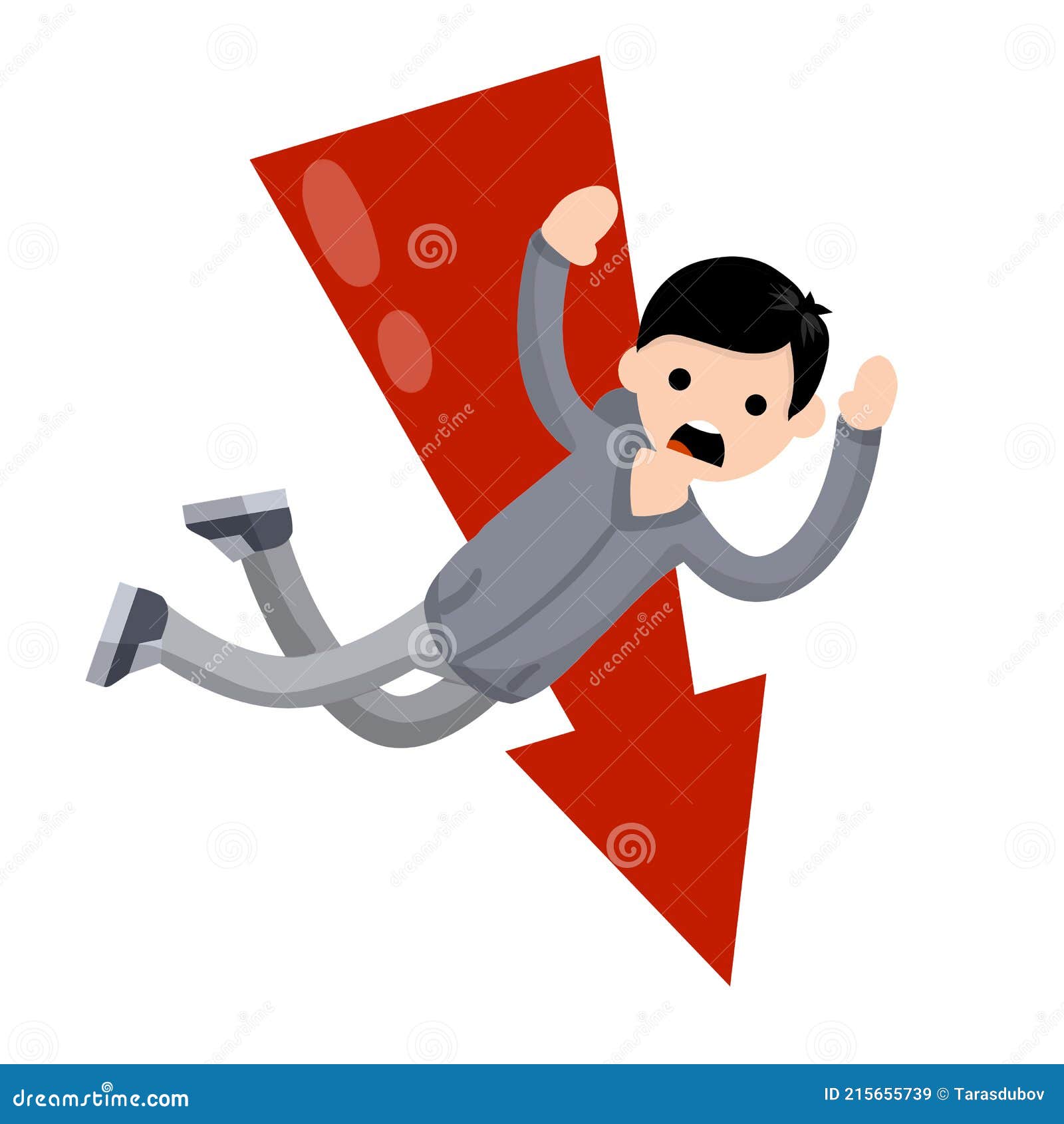 Man Fall Down. Frightened Guy in Distress. Problem and Failure Stock ...