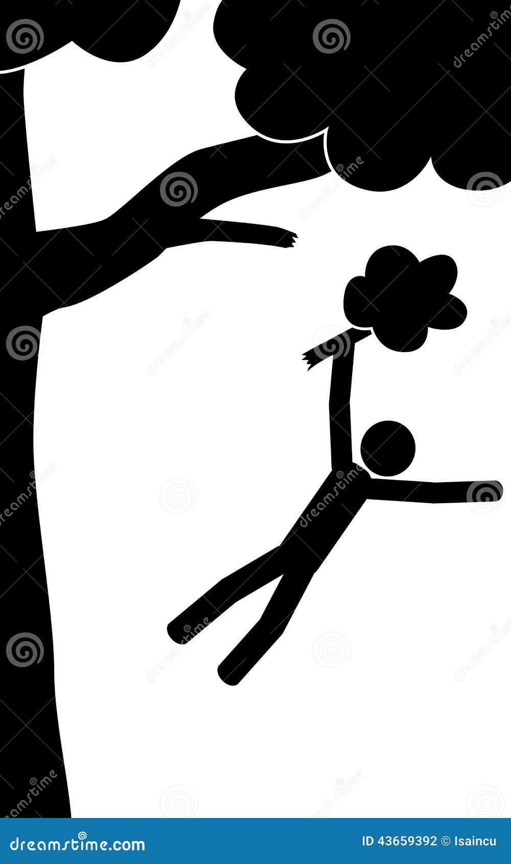 Man fall from tree stock vector. Image of character, human - 43659392