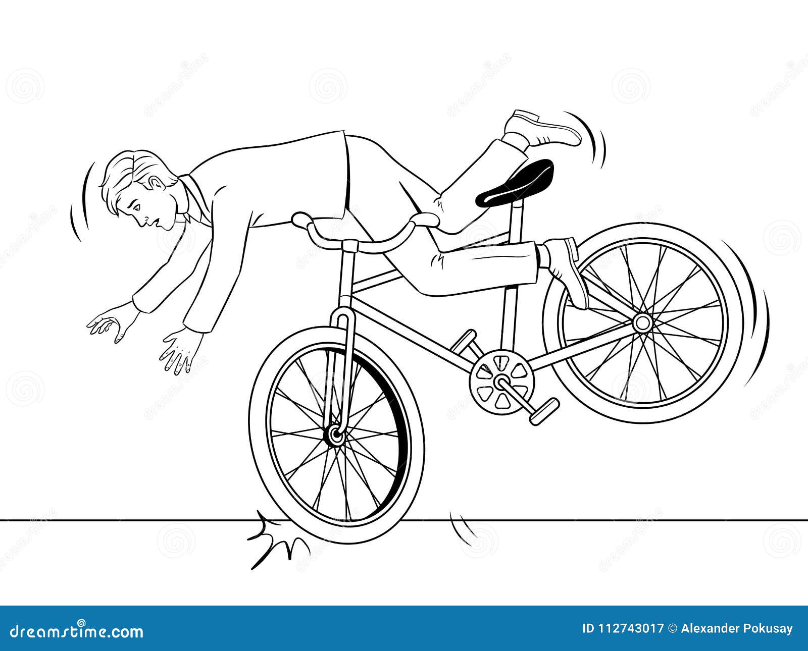 Man Falling of Bicycle Coloring Book Vector Stock Vector - Illustration ... Man Falling of Bicycle Coloring Book Vector Stock Vector - Illustration ...