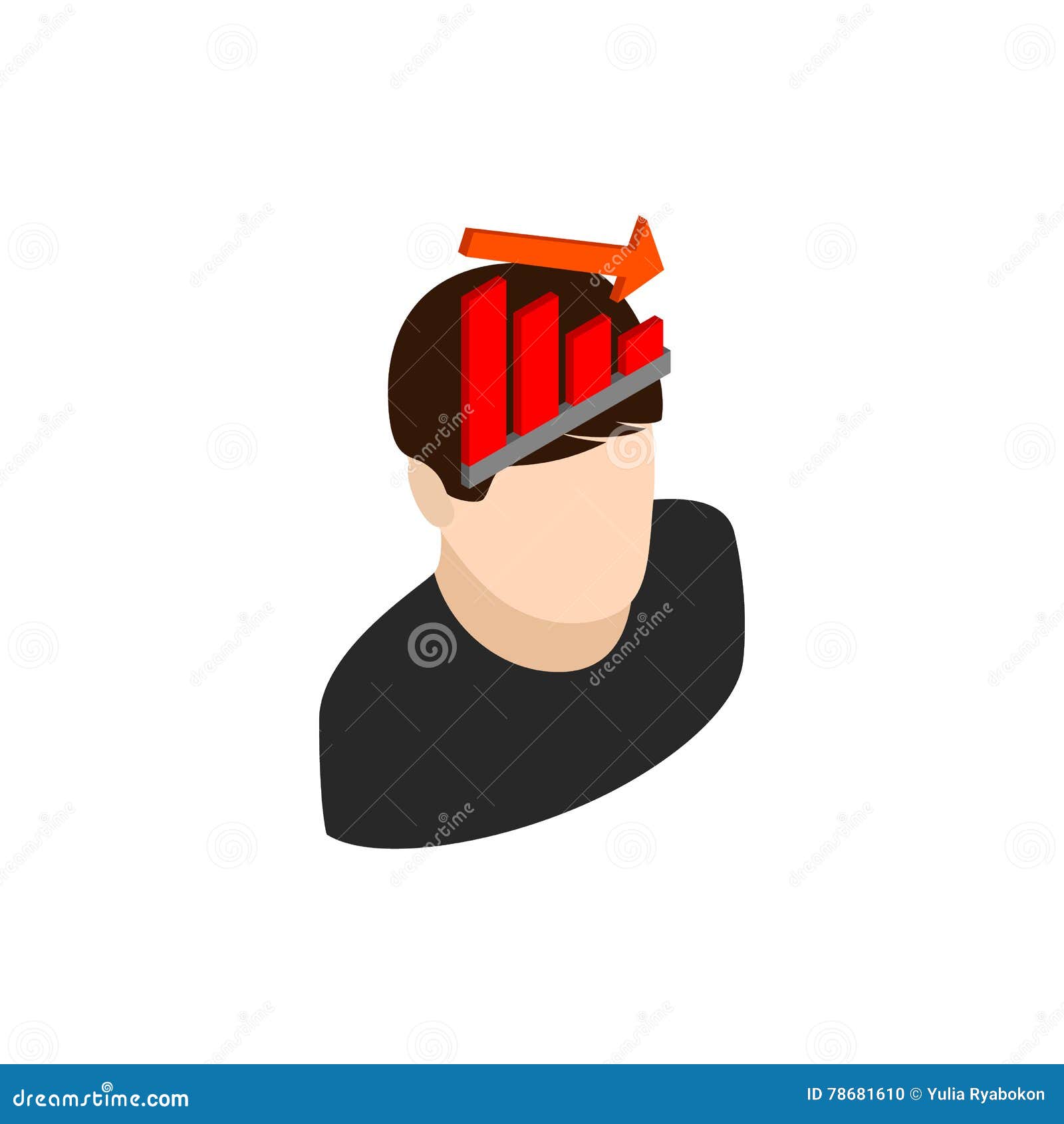 Man with Falling Chart Icon, Isometric 3d Style Stock Vector ... Man with Falling Chart Icon, Isometric 3d Style Stock Vector ...