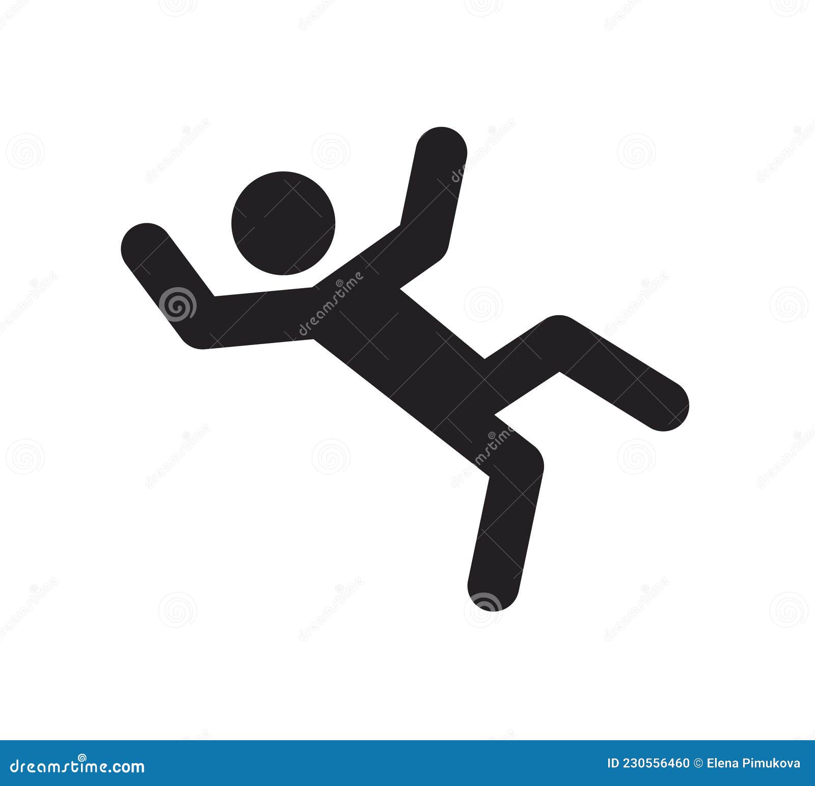 A Man Falling Down Icon. Man Slipped Icon. Slippery Wet Floor. Vector ...