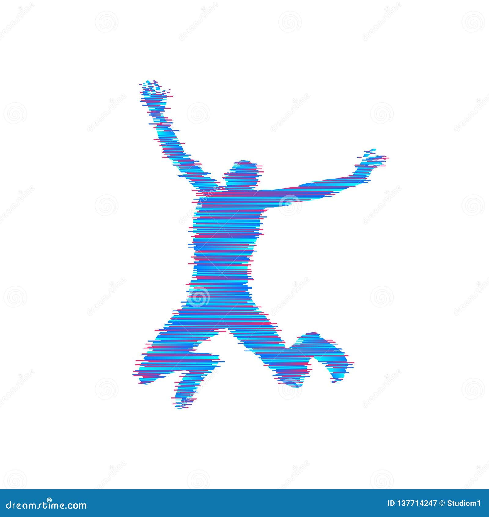 Man Falling Down. Jumping Man. 3D Model of Man. Element for Sport ...