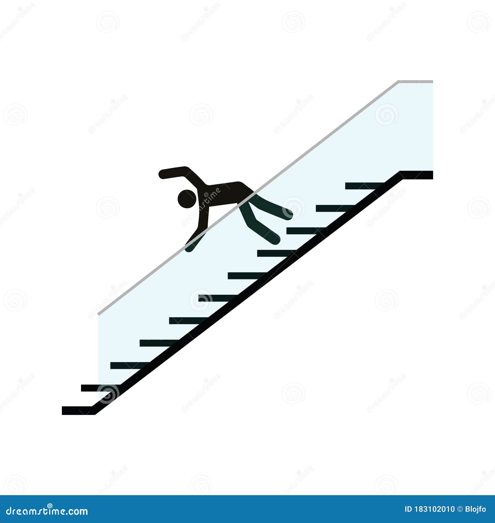 Man falling down stairs stock vector. Illustration of injury - 183102010
