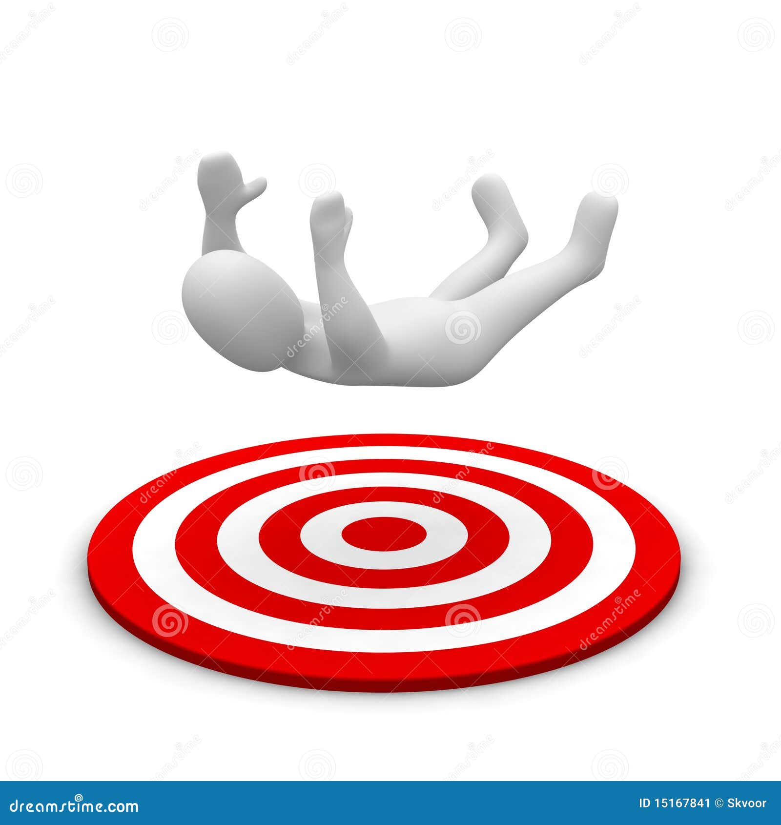 Man Falling Down To Red Target Stock Illustration - Illustration of ...