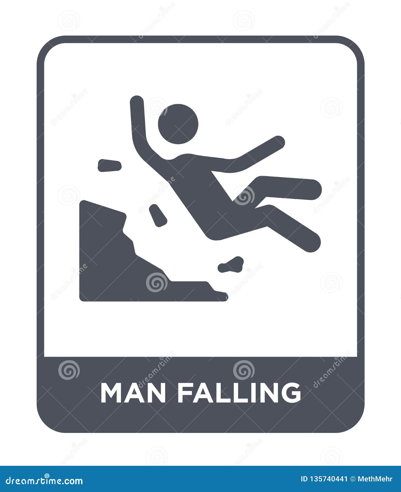 Man Falling Icon in Trendy Design Style. Man Falling Icon Isolated on ...