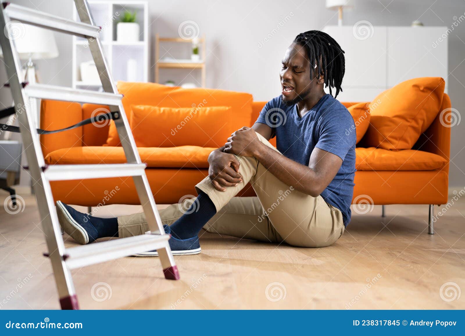 Man Falling from Ladder Accident Stock Image - Image of accident, room ...