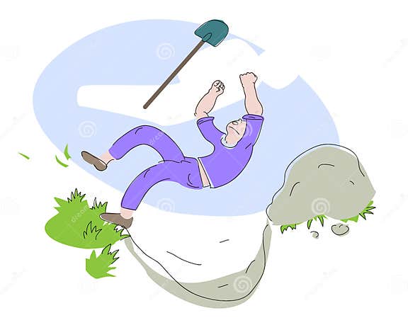 Man falling into a pit stock vector. Illustration of danger - 17129504