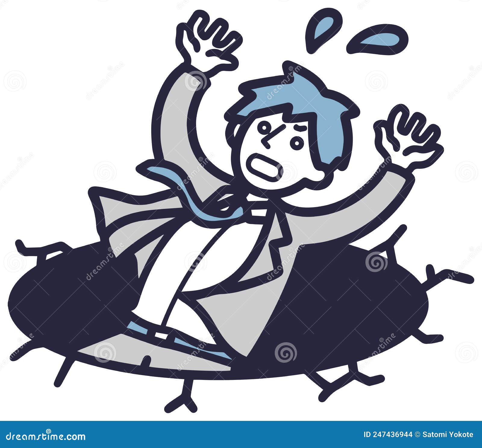 Man Falling into a Pit Simple Illustration Stock Vector - Illustration ...