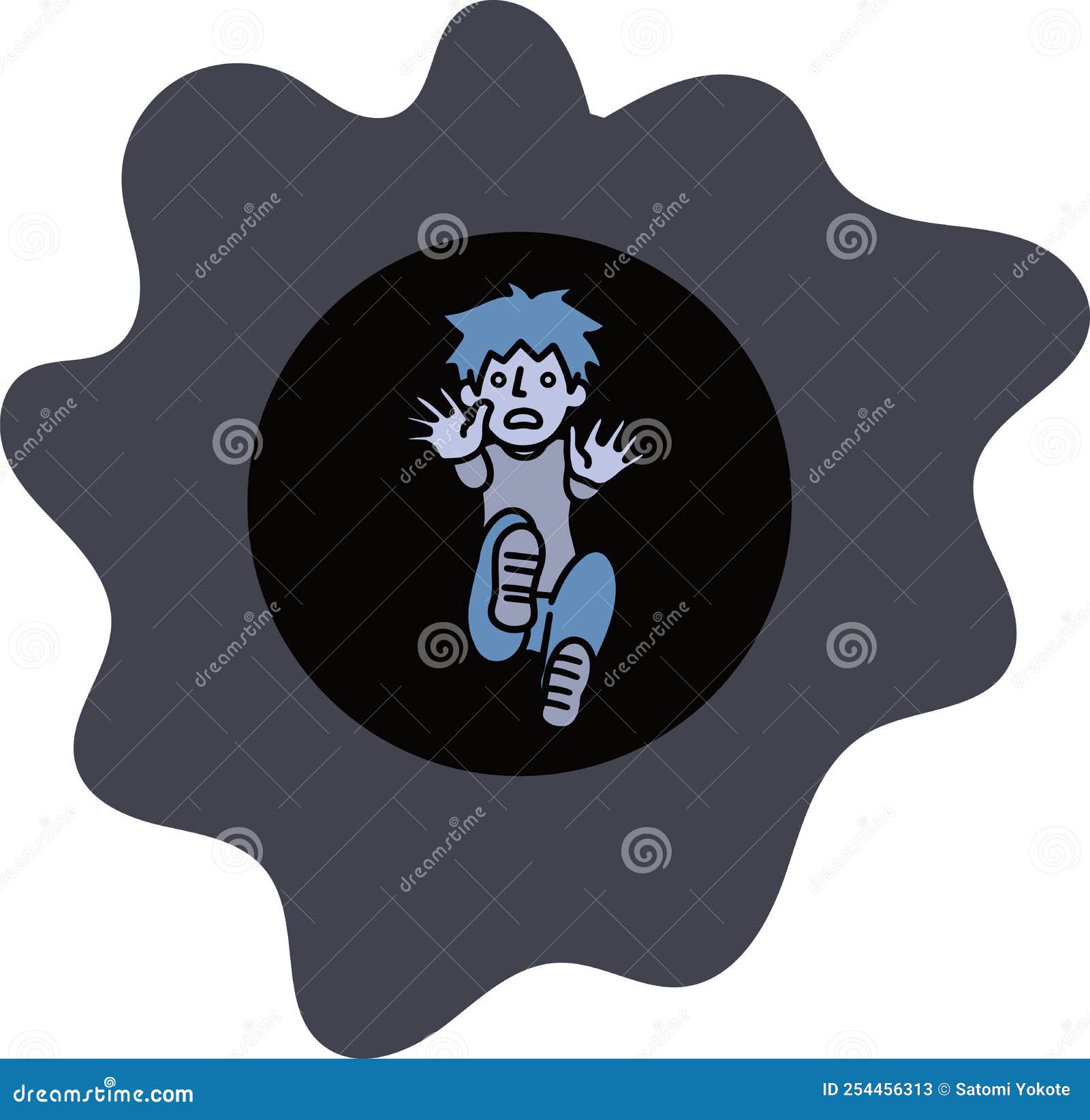 Man Falling into a Pit Simple Illustration Stock Illustration ...