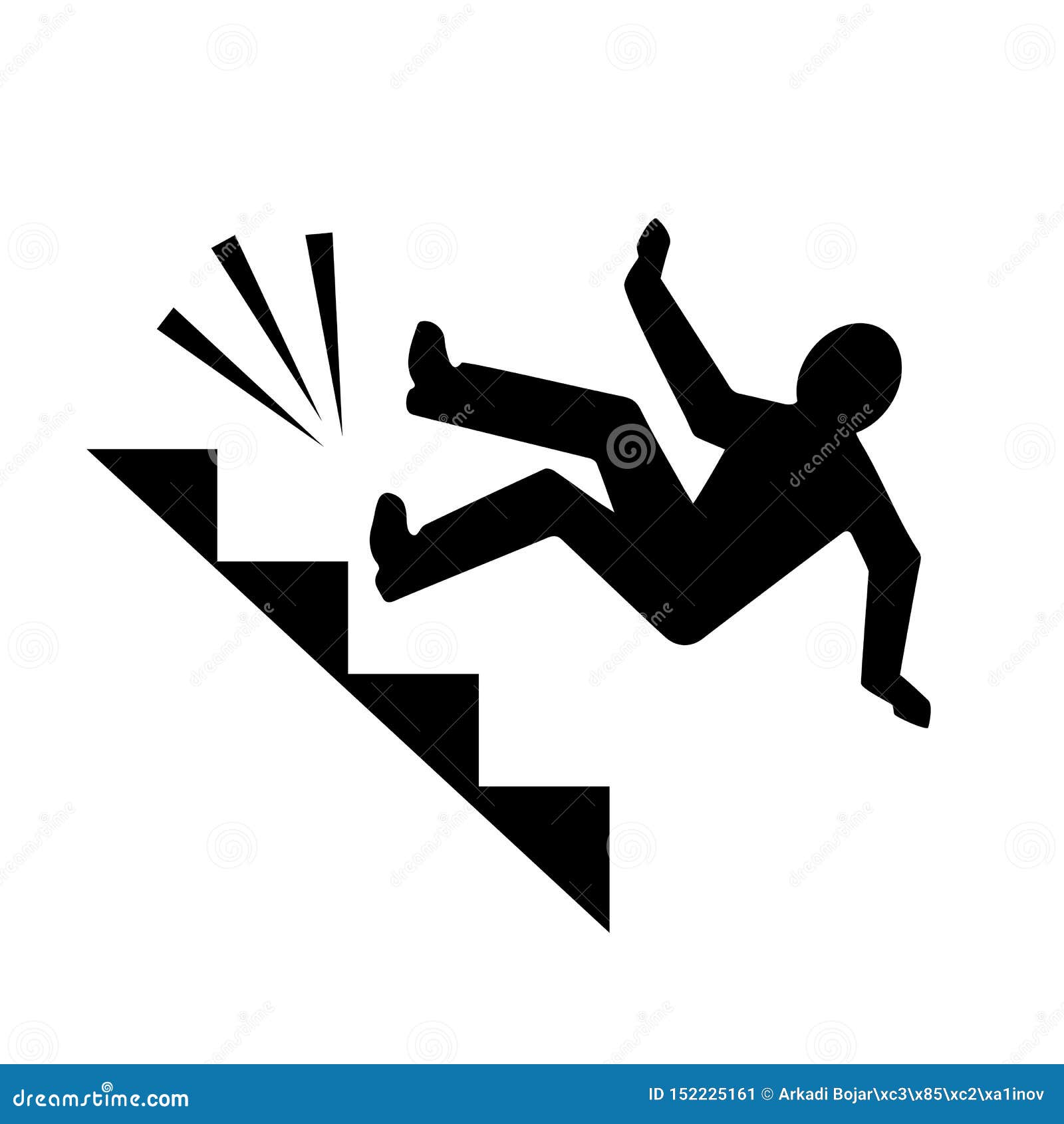 Man Falling from Stairs Vector Pictogram Stock Vector - Illustration of ...