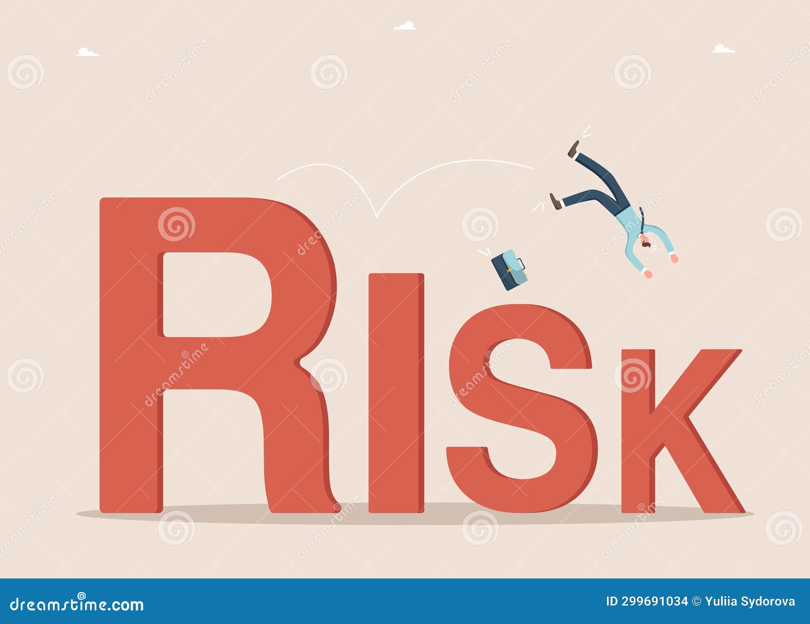 Man Falls Down with Word Risk Stock Vector - Illustration of ...