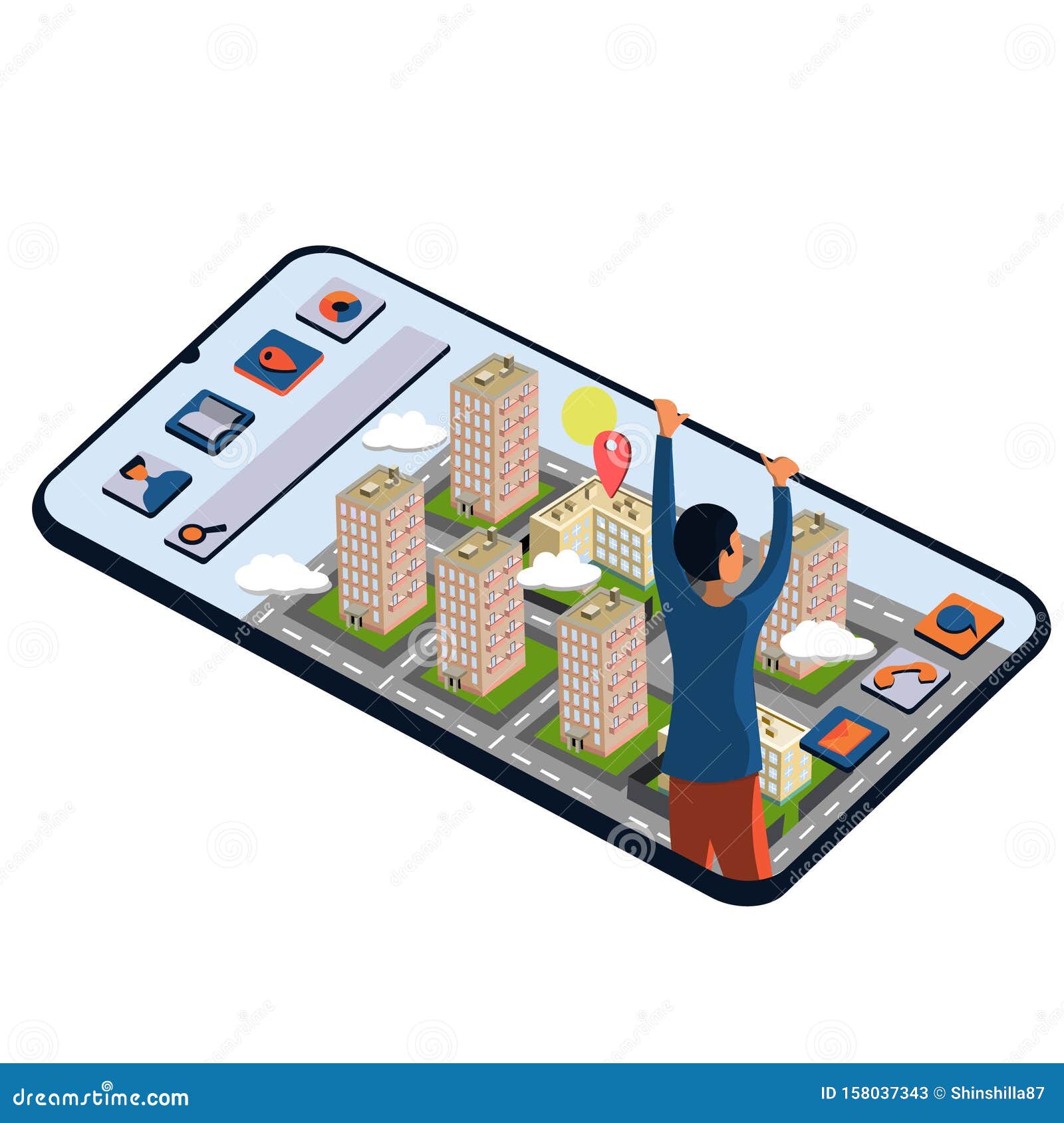 Phone Falls Icon On White Background. Broken Screen Sign. Phone Is ...