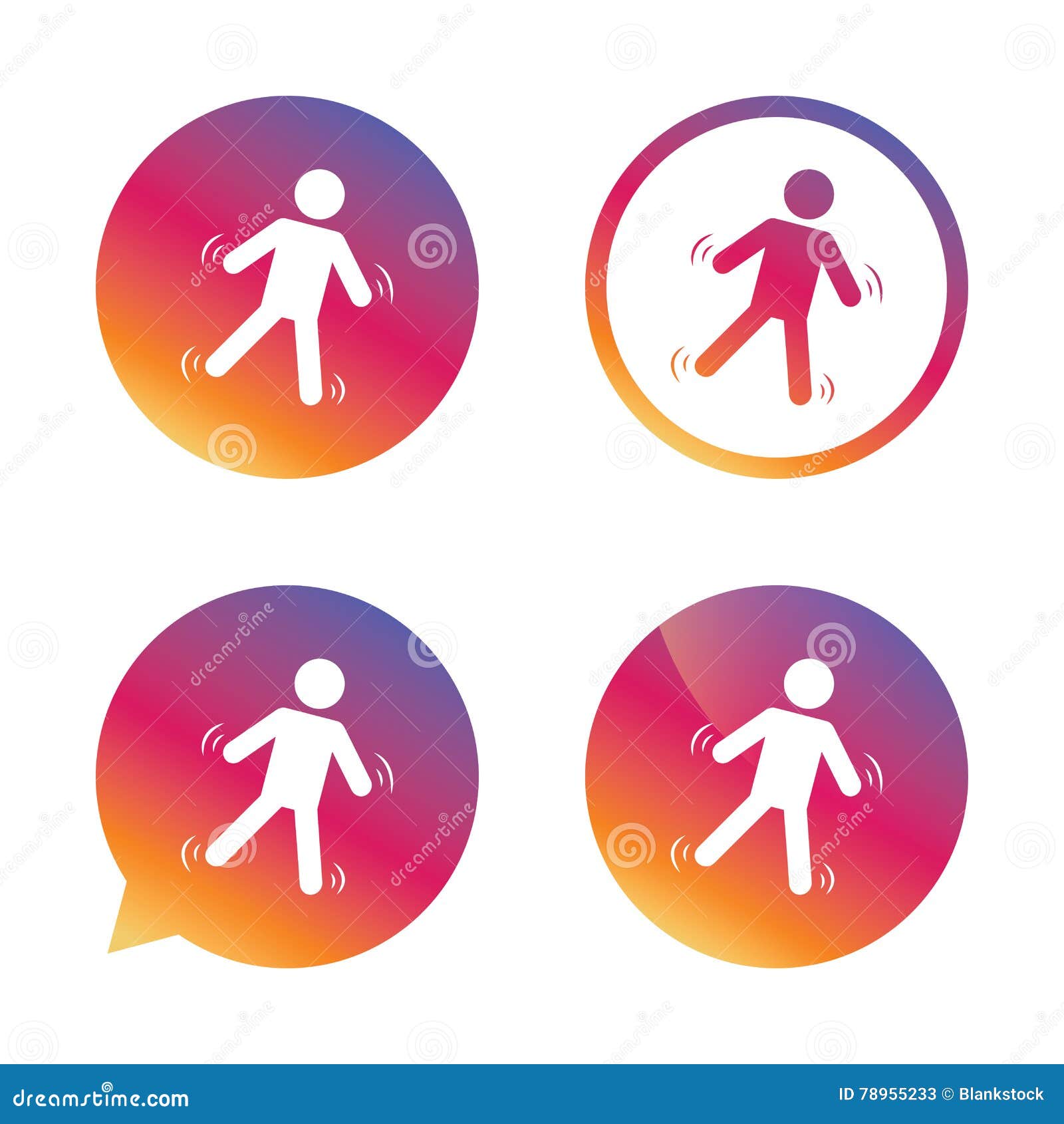 Man Falls Sign Icon. Falling Down Human Symbol Stock Vector ...