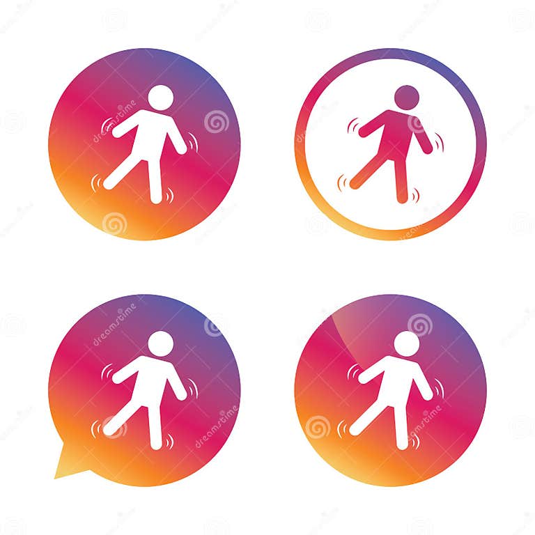 Man Falls Sign Icon. Falling Down Human Symbol Stock Vector ...