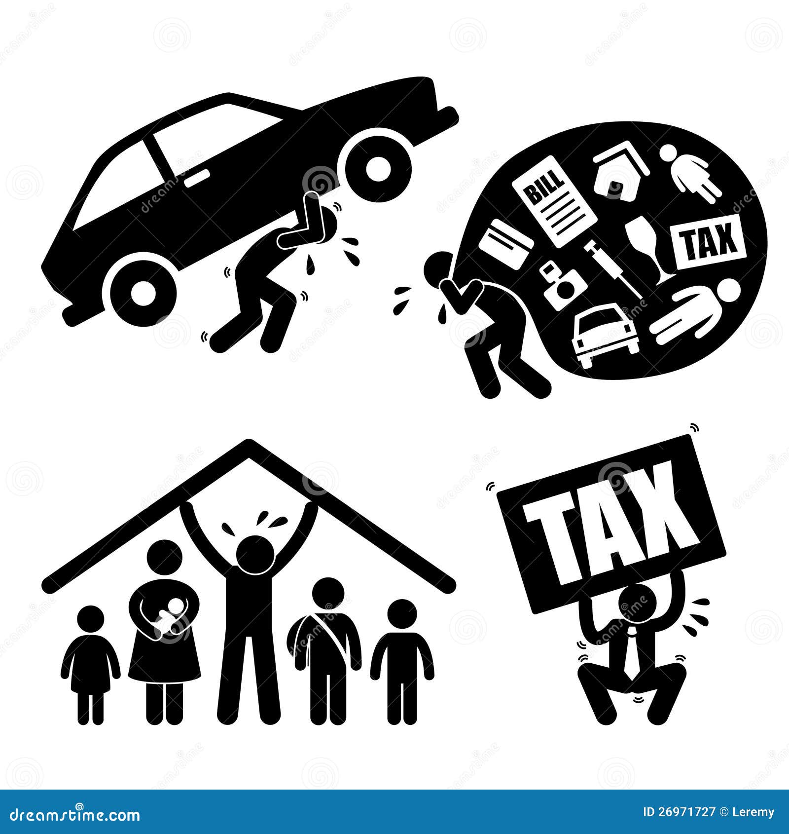 Man Family People Financial Problem Stock Vector - Illustration of ...