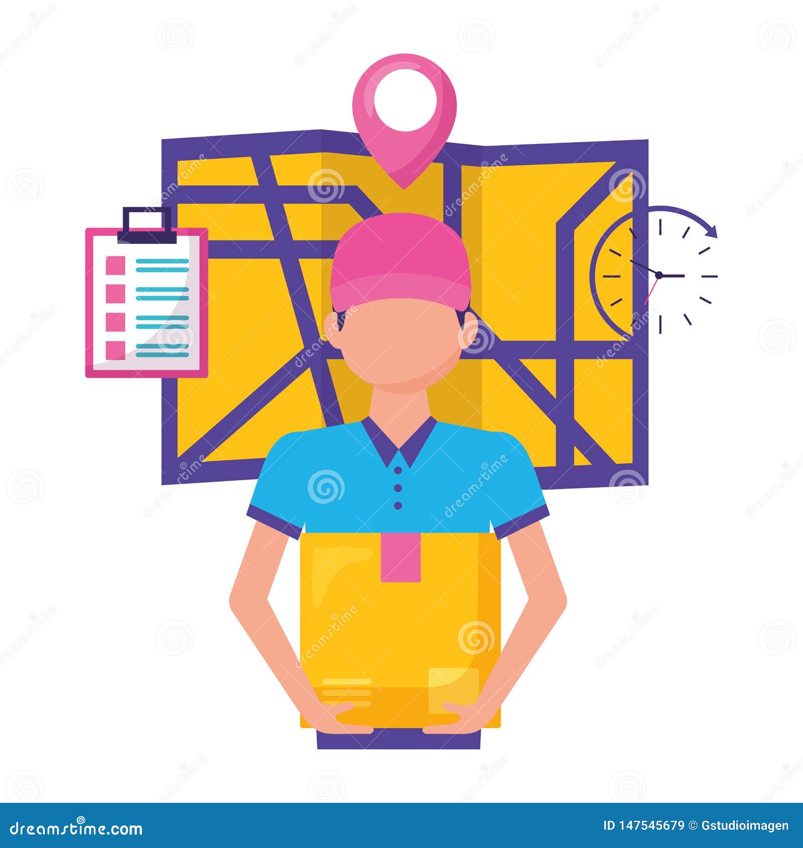 Man fast delivery stock illustration. Illustration of transport - 147545679