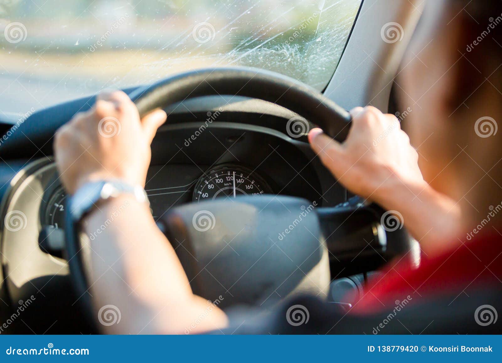 Man Fast Driving a Car on the Way in the Morning Stock Photo - Image of ...