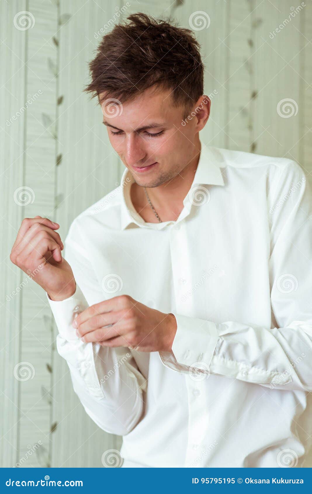 Man fastening a cuff stock image. Image of sleeve, neat - 95795195