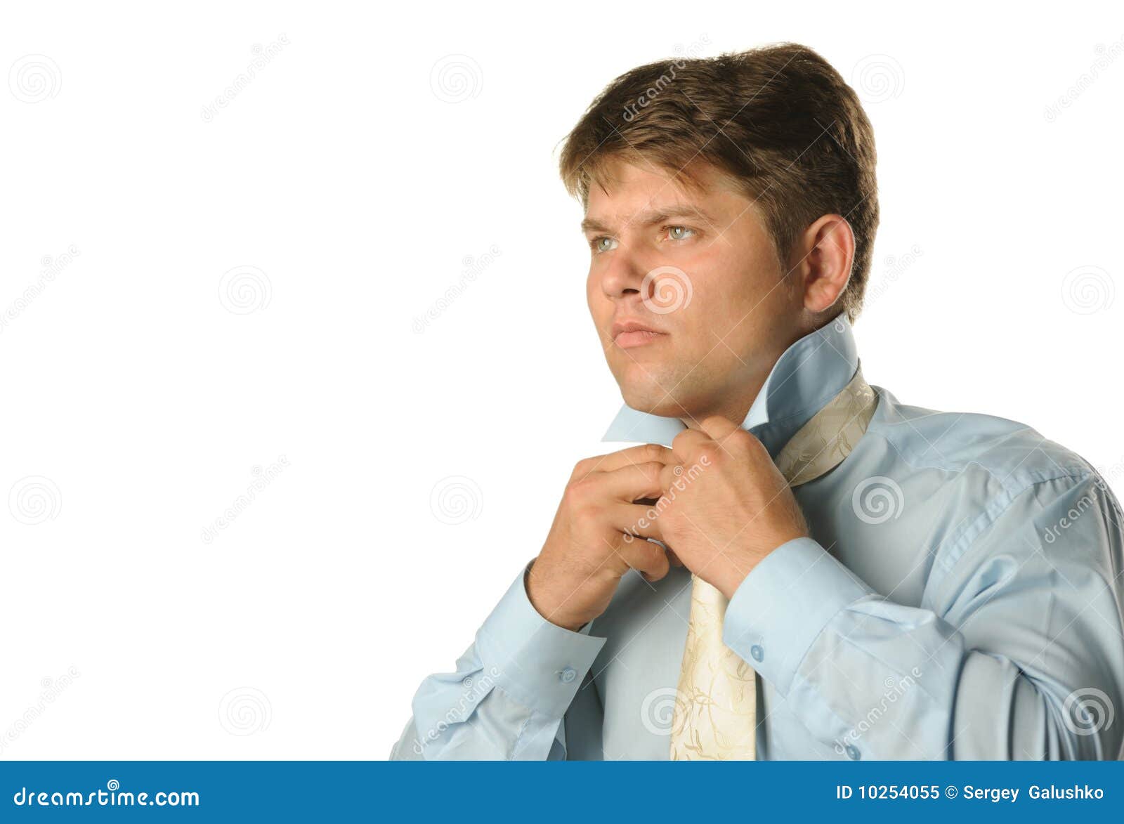The man fastening necktie stock image. Image of formalwear - 10254055