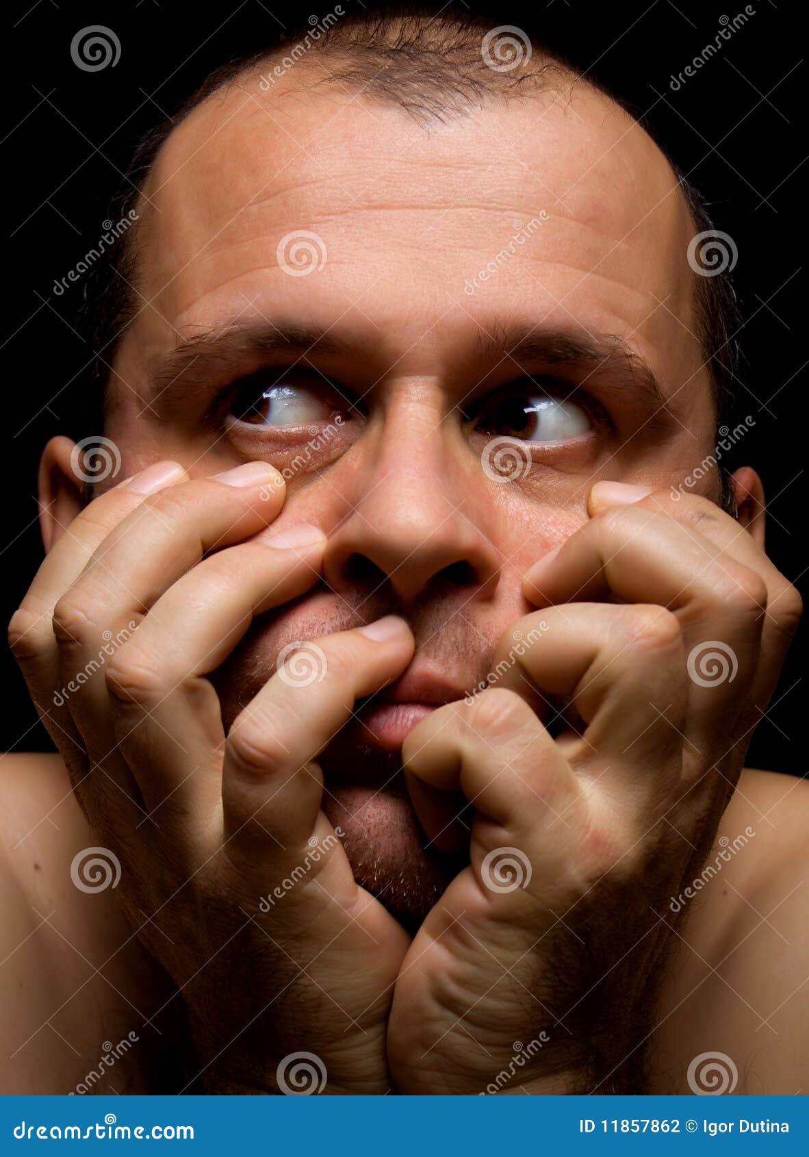 Man in fear stock photo. Image of scare, anxious, forties - 11857862