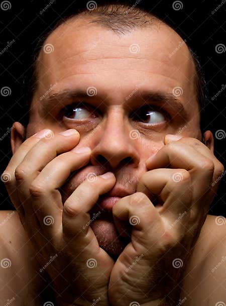 Man in fear stock photo. Image of scare, anxious, forties - 11857862