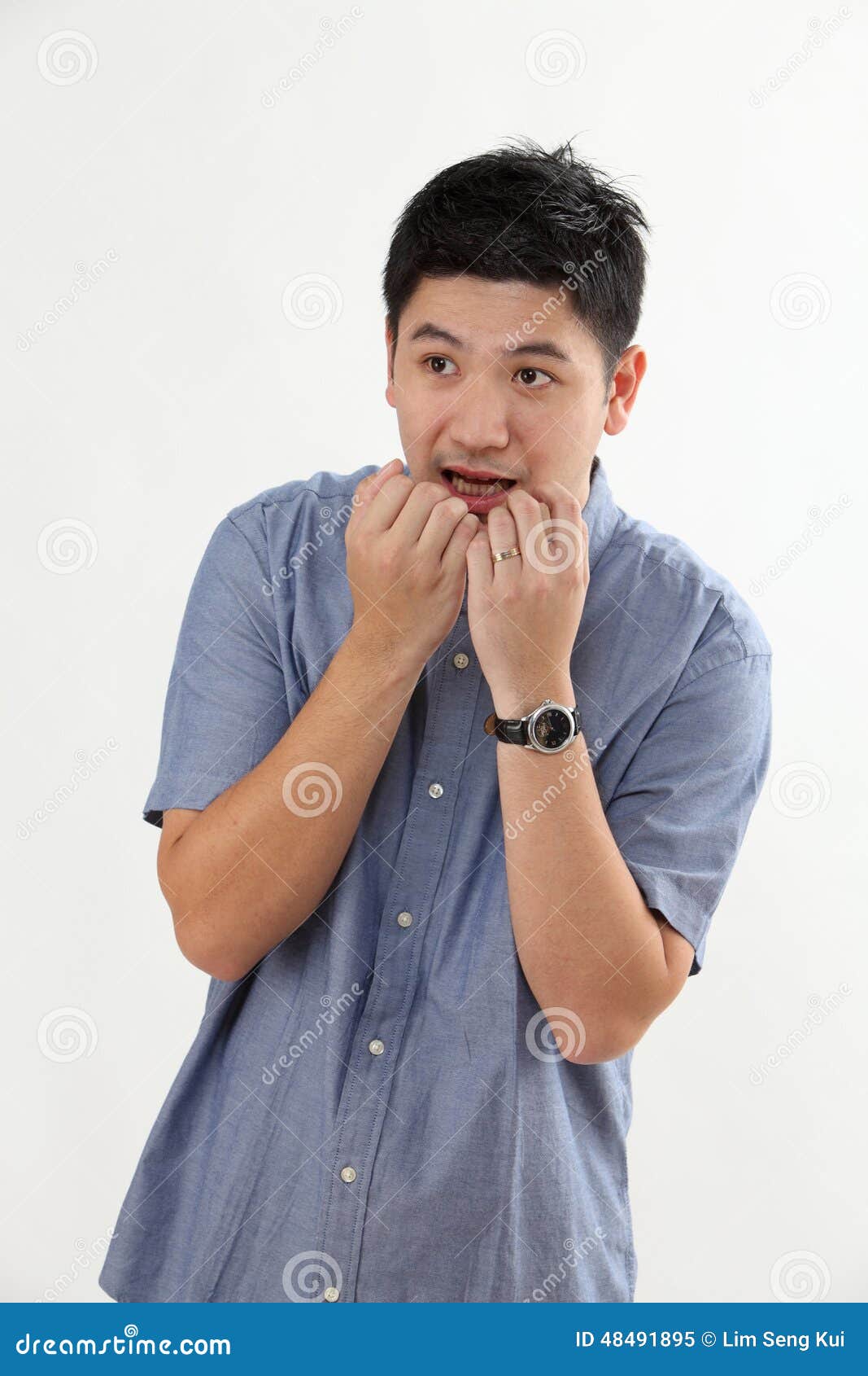 Man with fear expression stock image. Image of ethnicity - 48491895