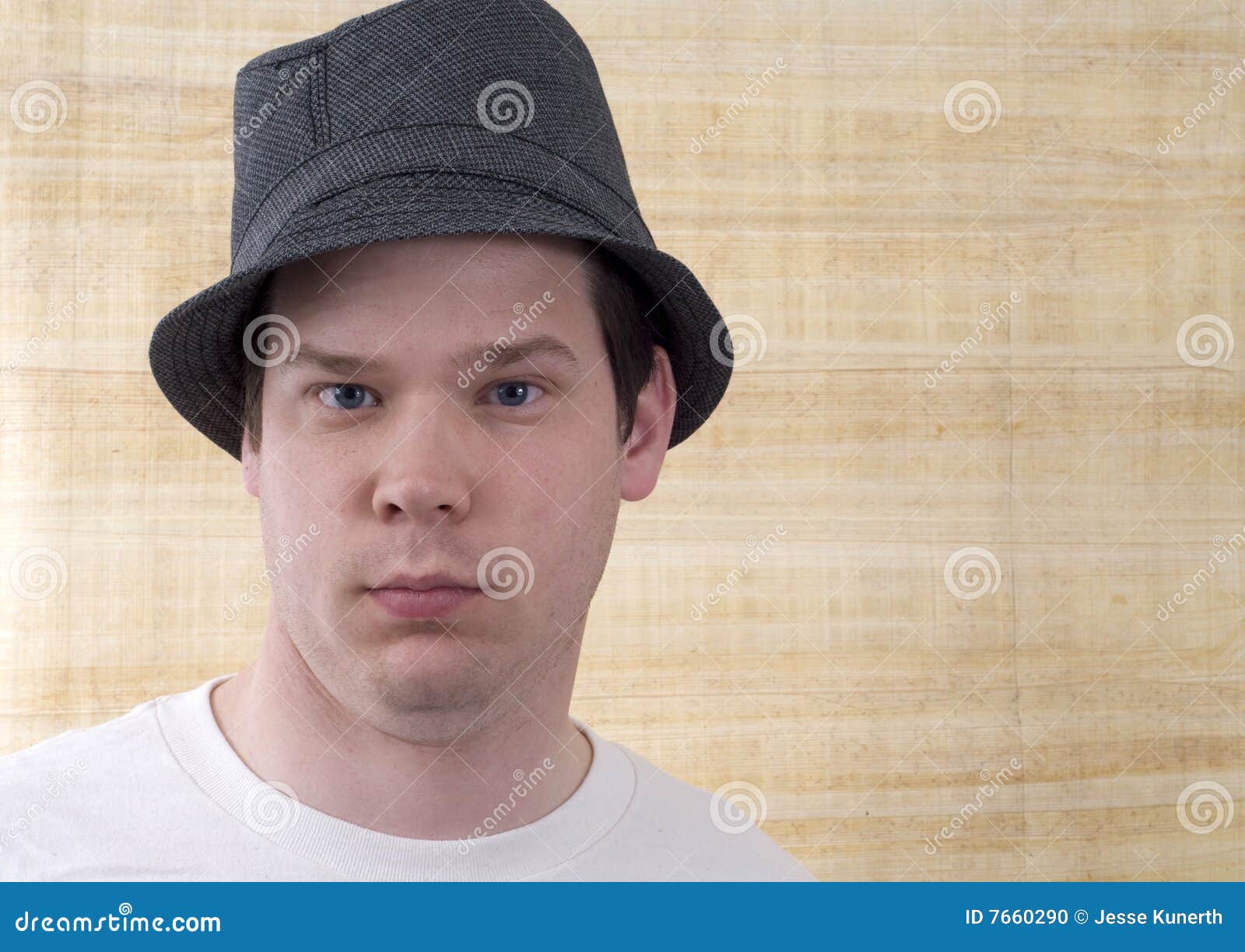 Man in Fedora stock photo. Image of caucasian, blue, brown - 7660290