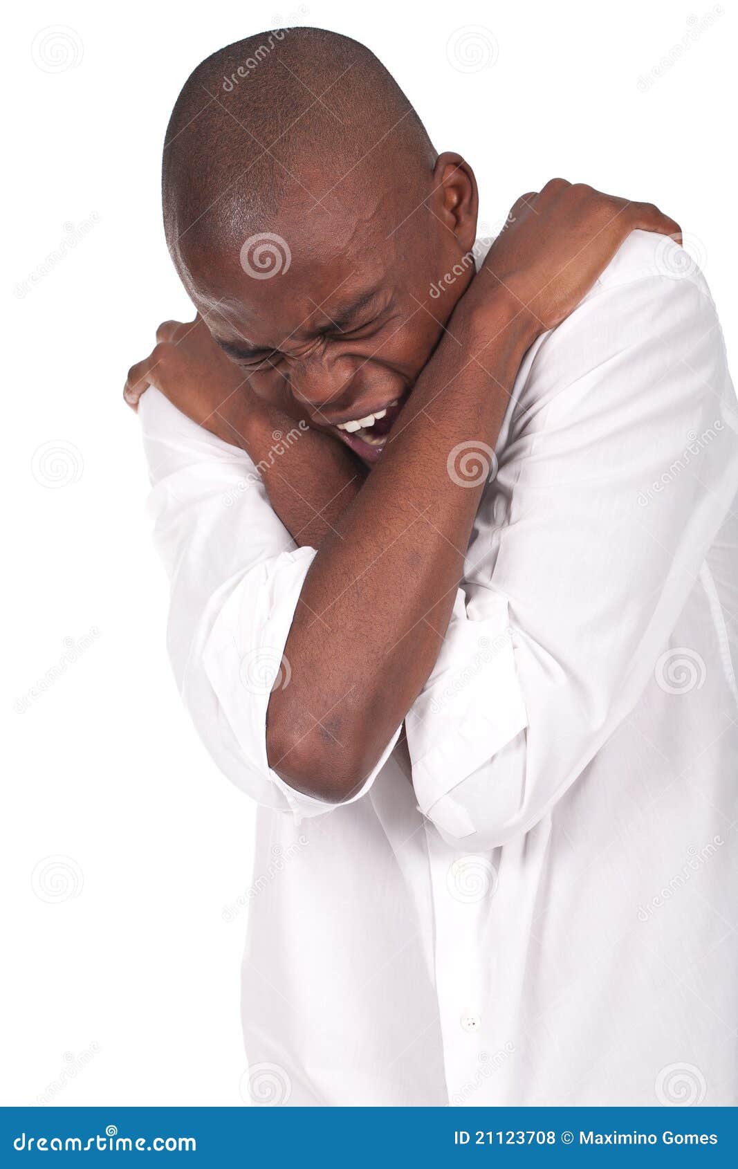 Man Feeling Afraid and Scared Stock Photo - Image of flat, concept ...