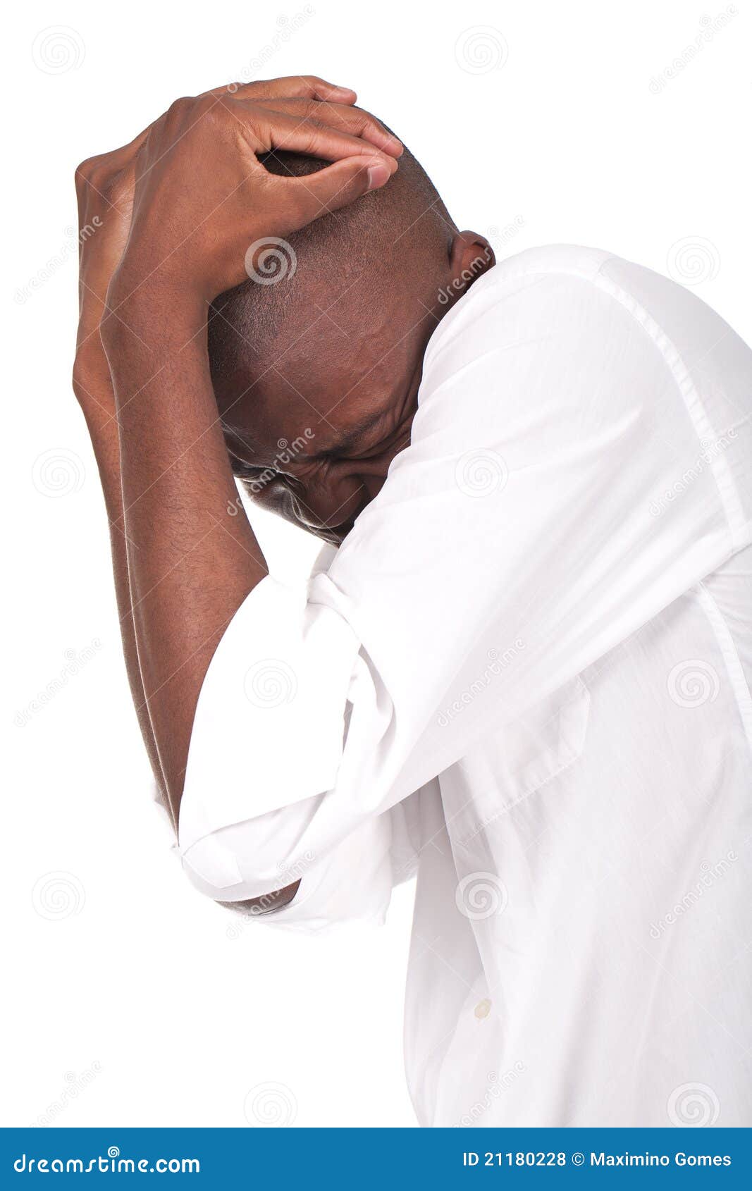 Man Feeling Afraid and Scared Stock Photo - Image of constrained ...