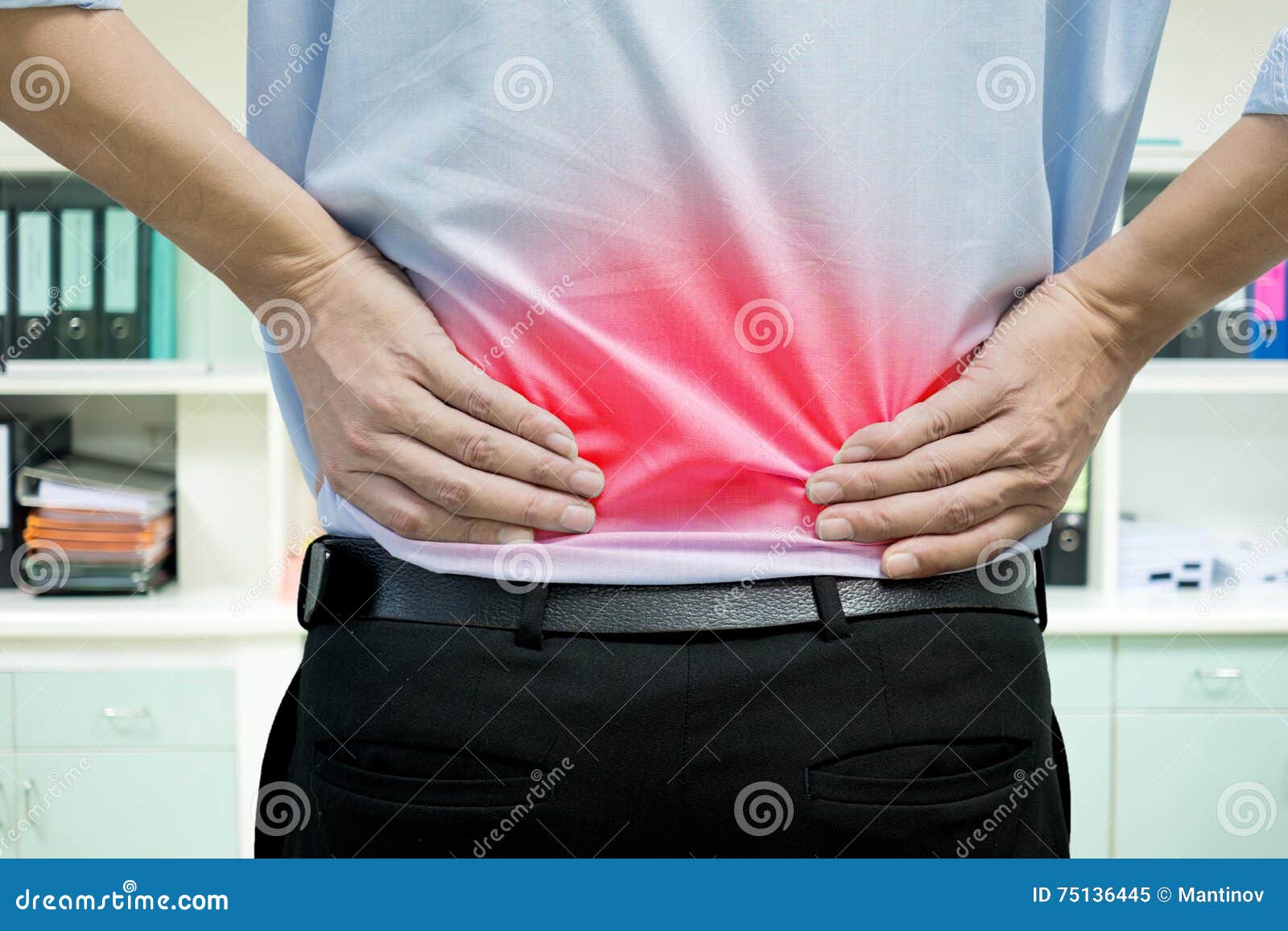 Man feeling back pain stock image. Image of physiotherapy - 75136445