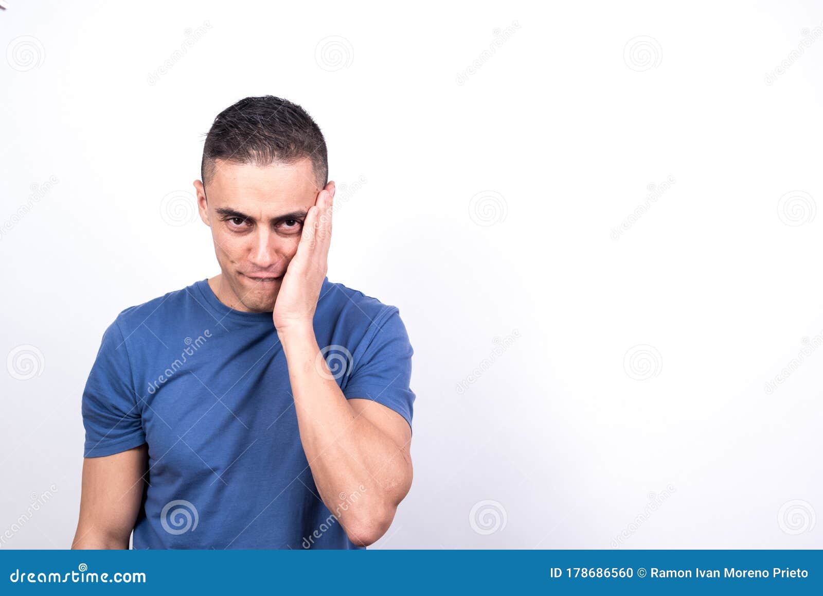 Man feeling pleasure stock photo. Image of isolated - 178686560