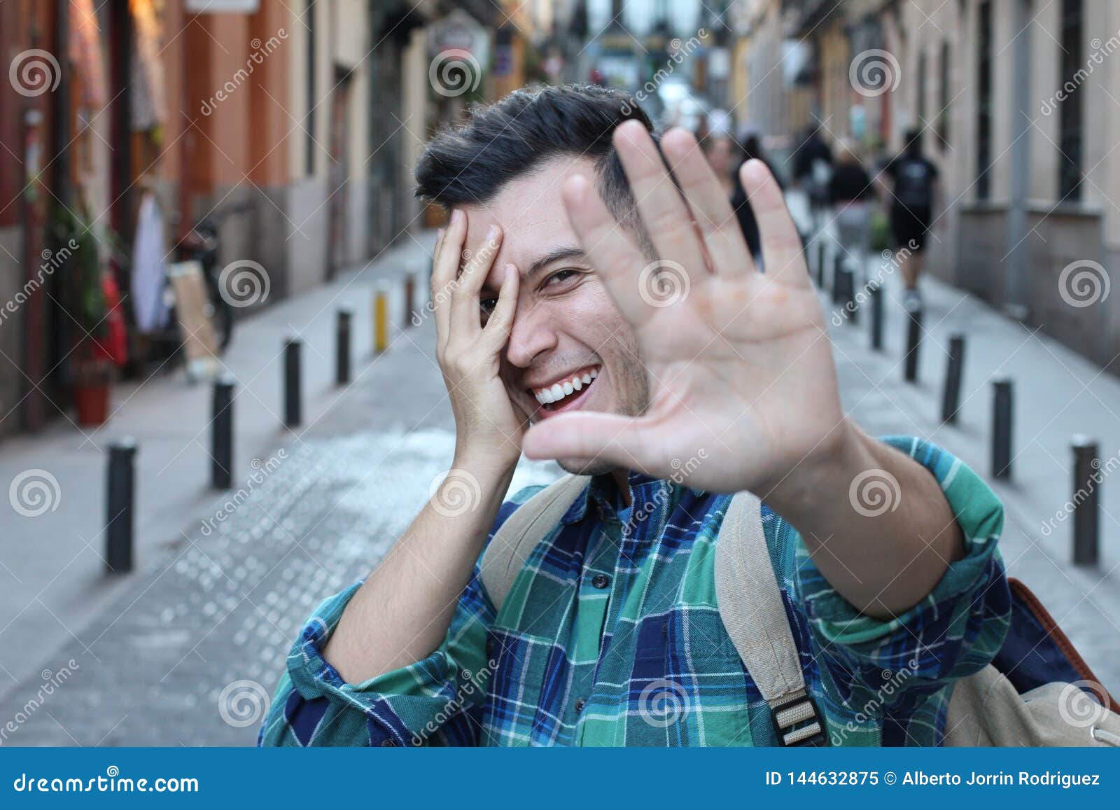 Man Feeling Shyness when the Camera is on Him Stock Image - Image of ...