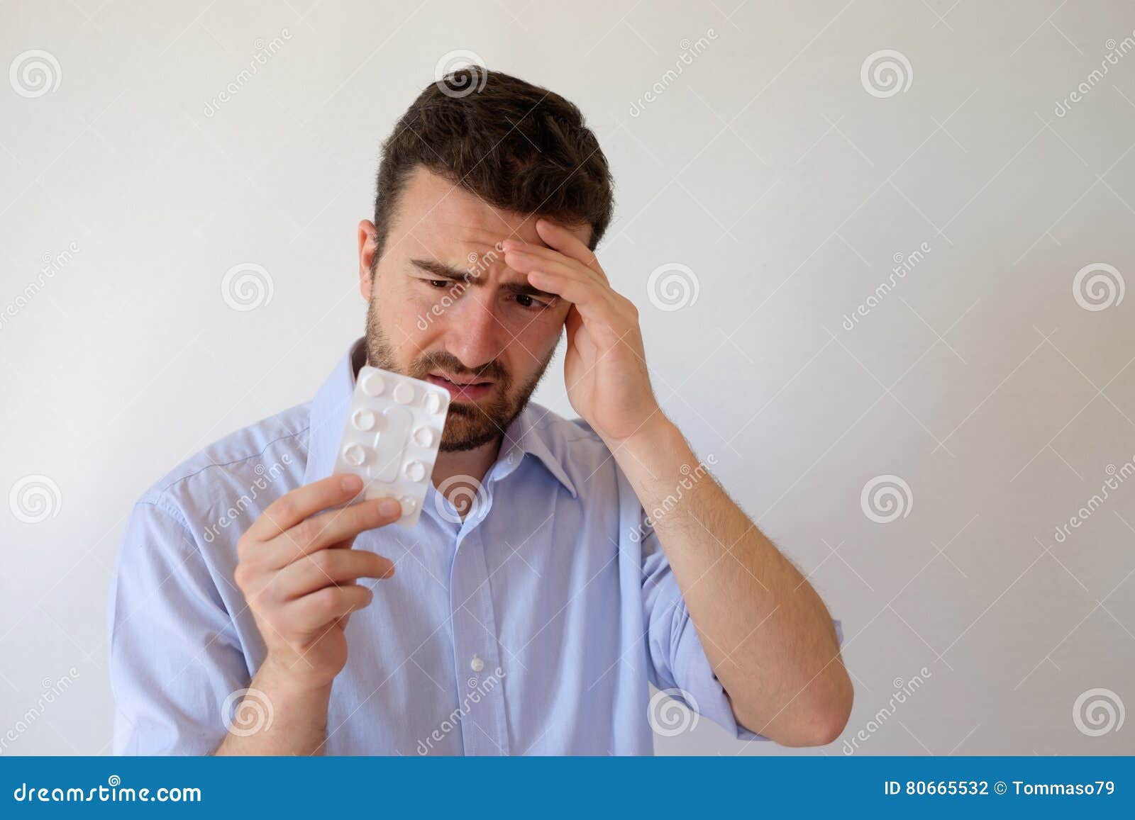 Man Feeling Sick Looking Medicines Stock Photo - Image of medicine ...