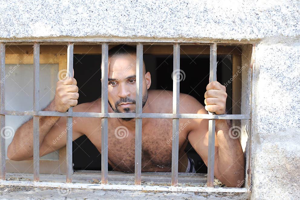 Man Feeling Stress in Prison Stock Image - Image of arabic, african ...