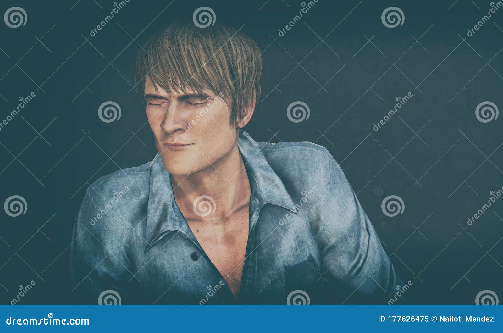 Man Feeling Strong, Victorious.artificial Intelligence Concept Stock ...