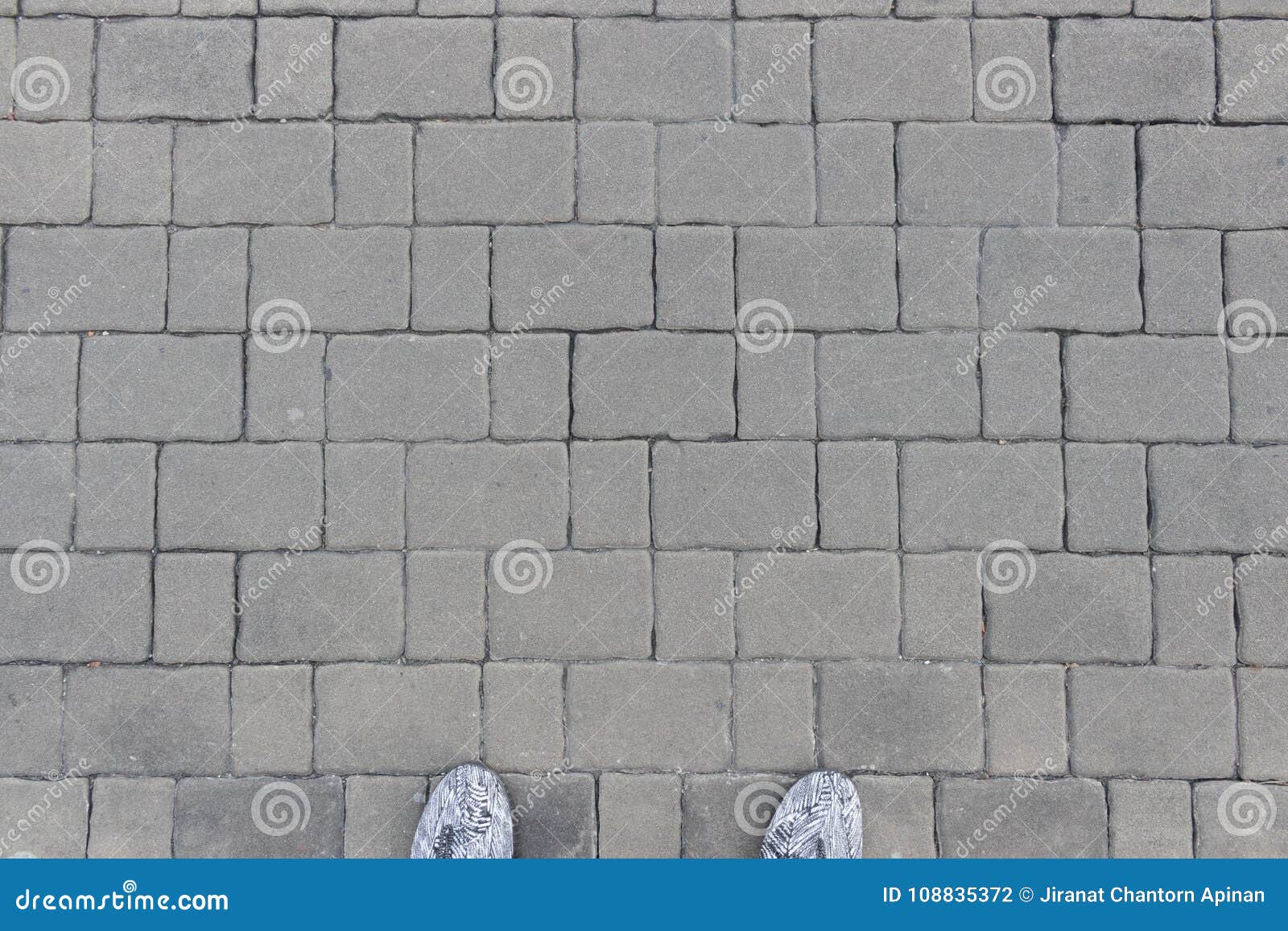 Gray Brick Blocks with Man Feet Stock Photo - Image of industry ...