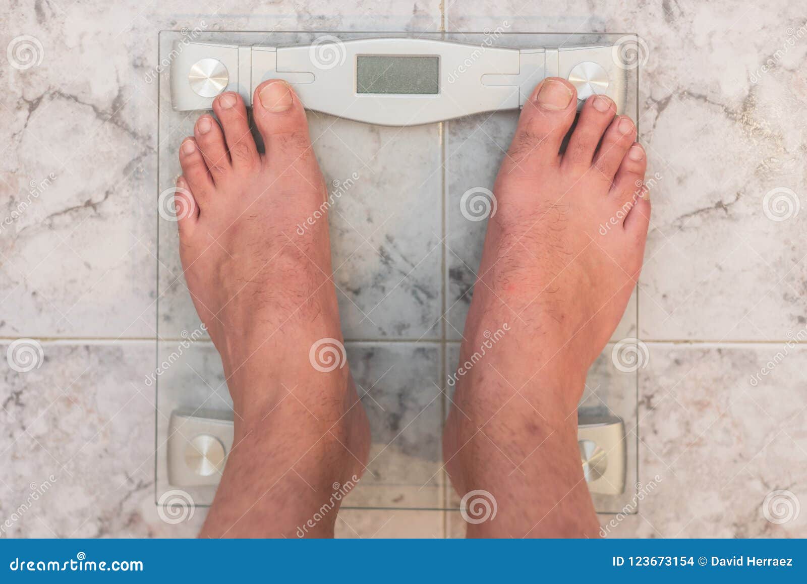 Man Feet Standing on Weight Scale Stock Photo - Image of body, diet ...